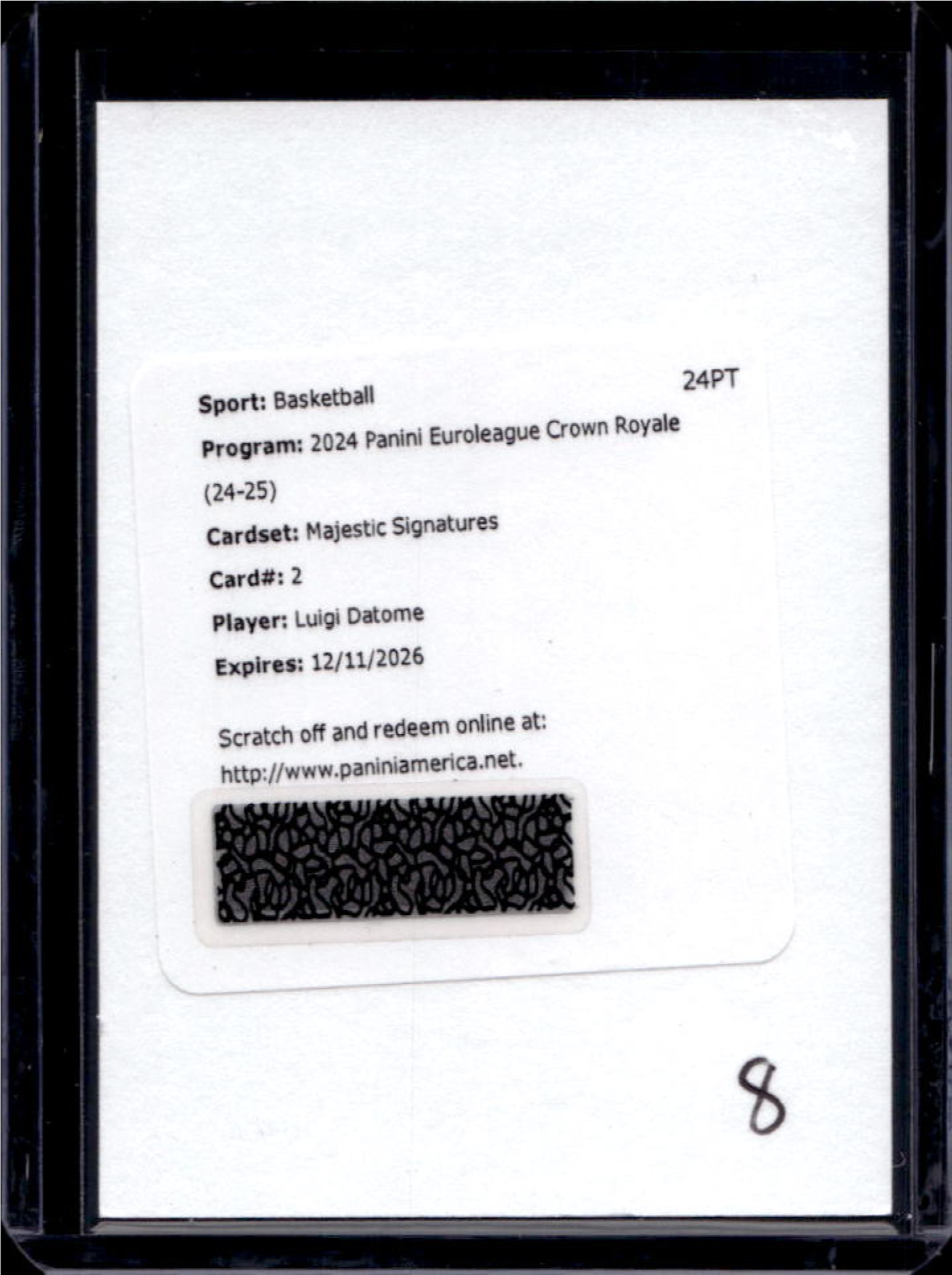 Luigi Datome 2024 Crown Royale EuroLeague #2 Majestic Signatures /25 ...