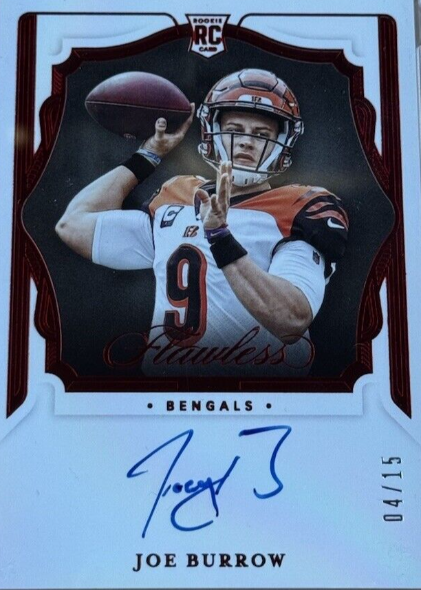 Joe Burrow 2020 Flawless #RSS-JBU Rookie Shadow Signatures - Ruby (/15 ...