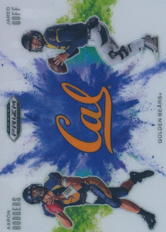 Aaron Rodgers / Jared Goff 2025 Prizm Draft Picks #20 Color Blast Duals ...