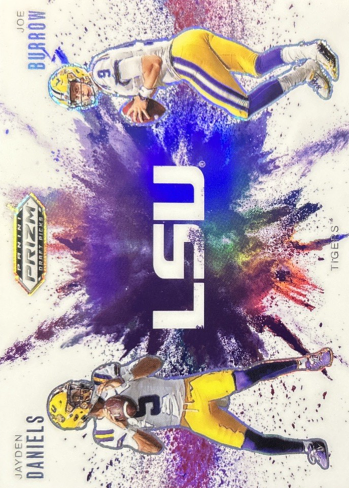 Jayden Daniels / Joe Burrow 2025 Prizm Draft Picks #17 Color Blast ...