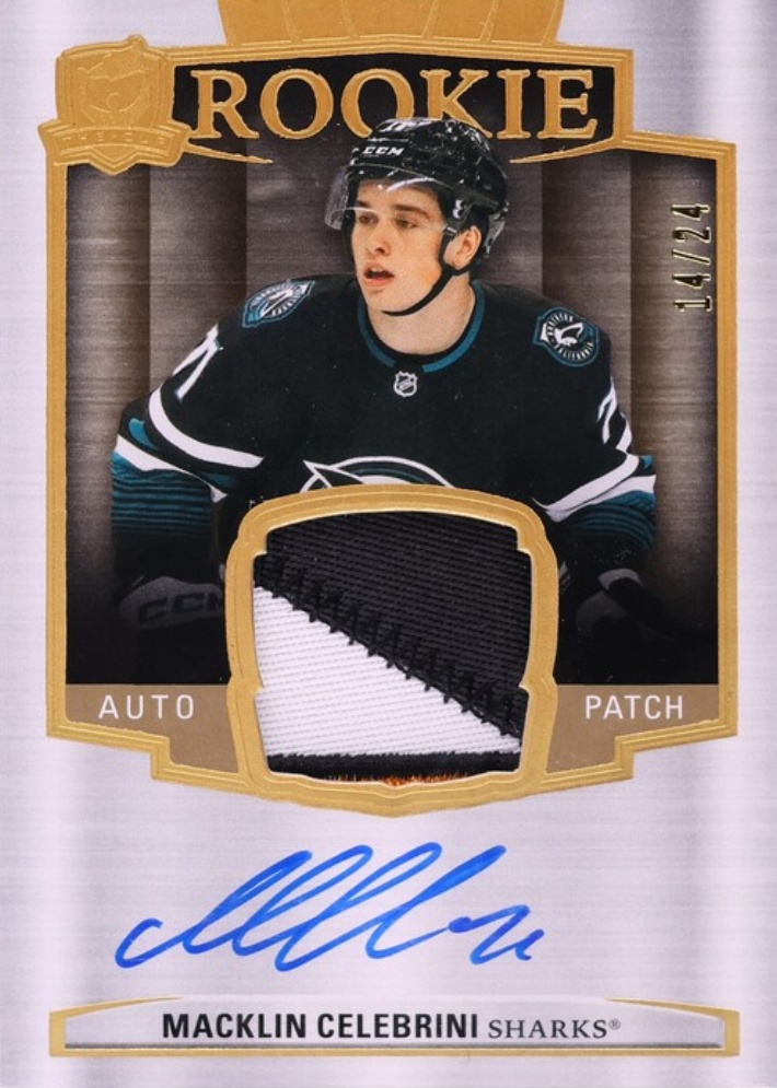 Macklin Celebrini 2024 Upper Deck The Cup #148 Rookie Patch Auto - Gold ...
