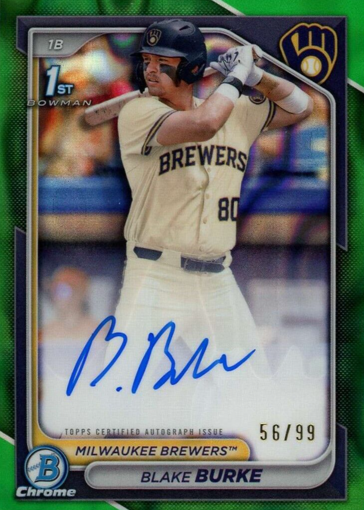 Blake Burke 2024 Bowman Draft #CPA-BB Chrome DP Auto - Green Lava ...