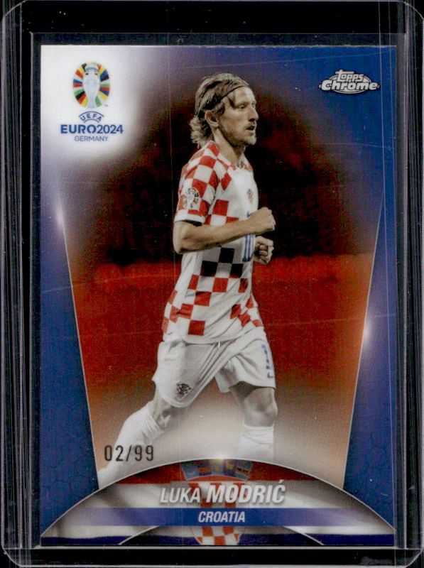 Luka Modric 2023 Topps Chrome UEFA Euro #10 Color Match Refractor /99 ...