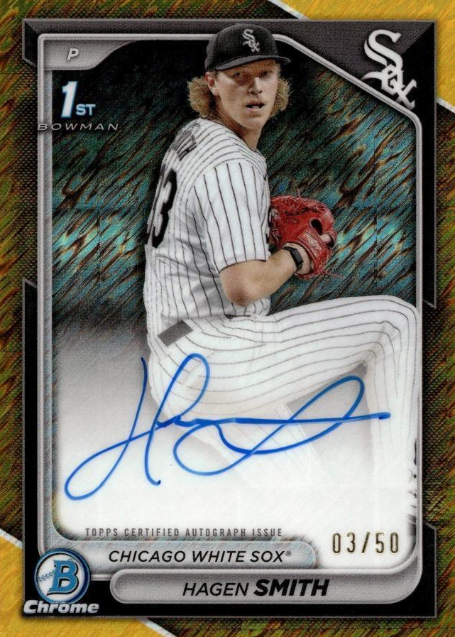 Hagen Smith 2024 Bowman Draft #CPA-HS Chrome DP Auto - Gold Shimmer ...