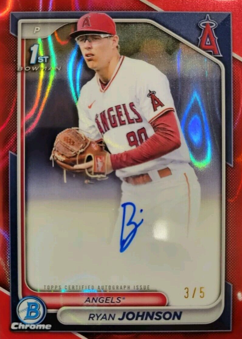 Ryan Johnson (MLB) 2024 Bowman Draft #CPA-RJ Chrome DP Auto - Red Lava ...
