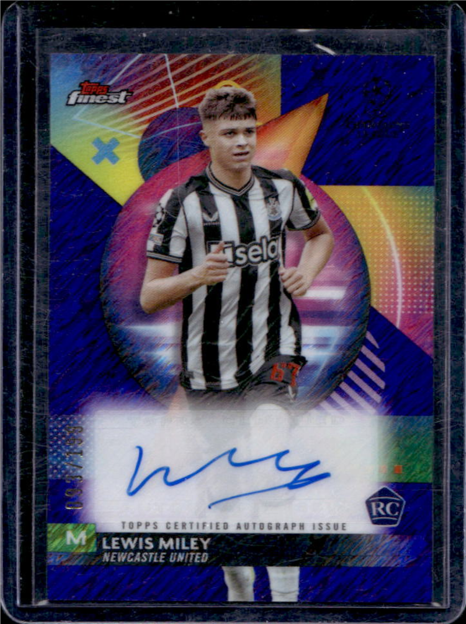 Lewis Miley 2023 Topps Finest UEFA Club Competitions #A-LW Autographs ...