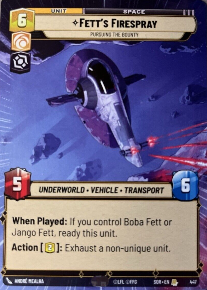 Fett's Firespray 2024 Spark of Rebellion #447 Hyperspace Price Guide ...