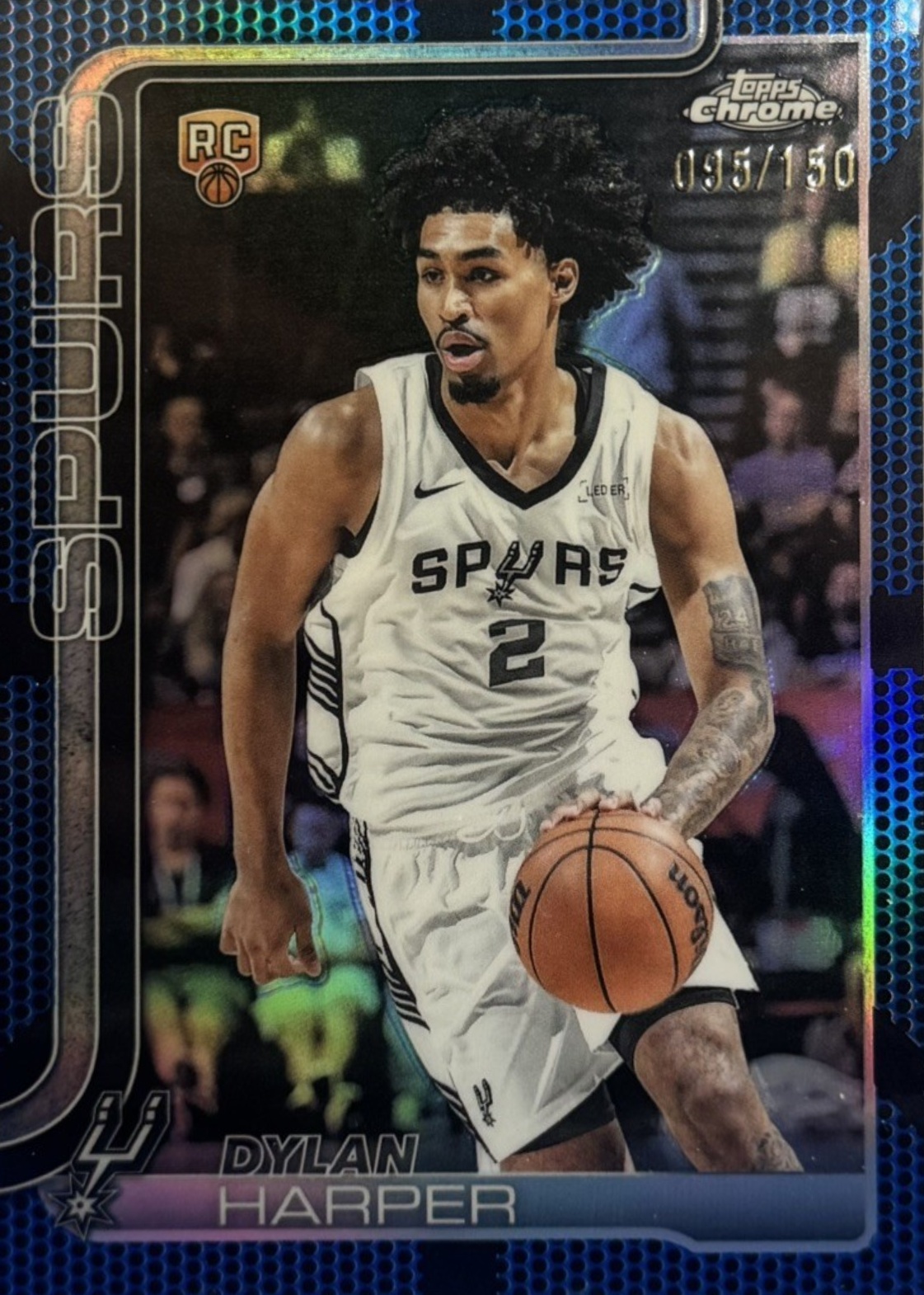 Dylan Harper 2025 Topps Chrome #252 Blue Basketball Refractor /150 ...
