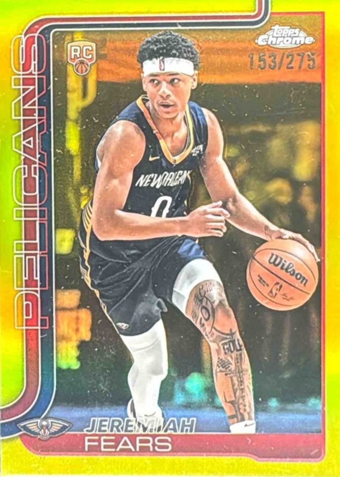 Jeremiah Fears 2025 Topps Chrome #257 Yellow Refractor /275 Price Guide ...