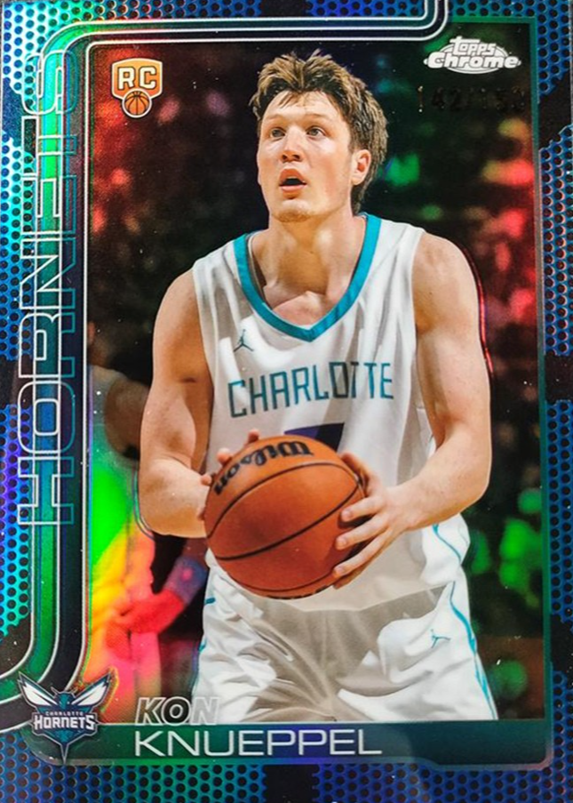 Kon Knueppel 2025 Topps Chrome #254 Blue Basketball Refractor /150 ...