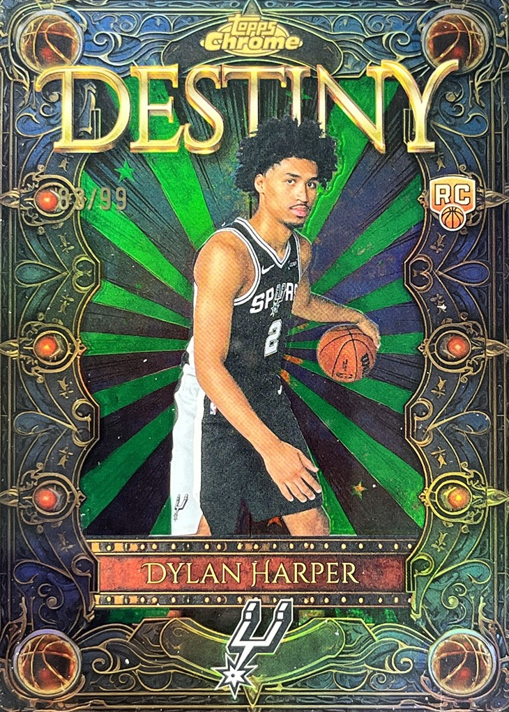Dylan Harper 2025 Topps Chrome #D-2 Destiny - Green Refractor /99 Price ...