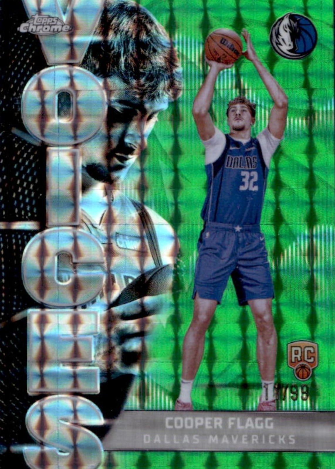 Cooper Flagg 2025 Topps Chrome #VS-6 Voices - Green Geometric Refractor ...