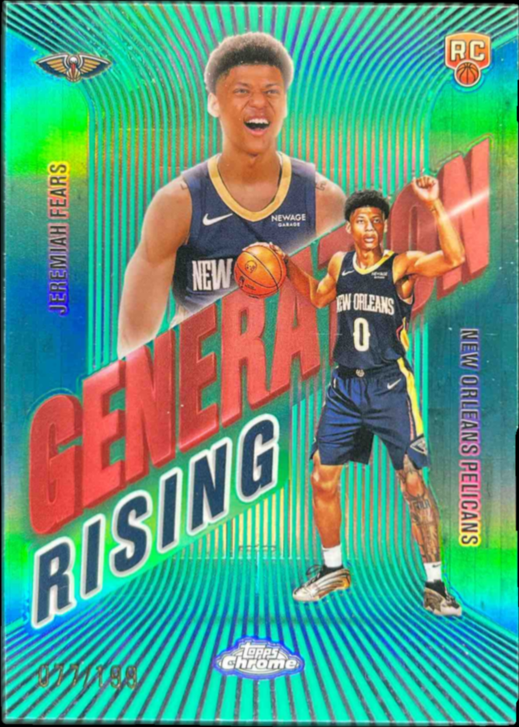 Jeremiah Fears 2025 Topps Chrome #GR-7 Generation Rising - Aqua ...
