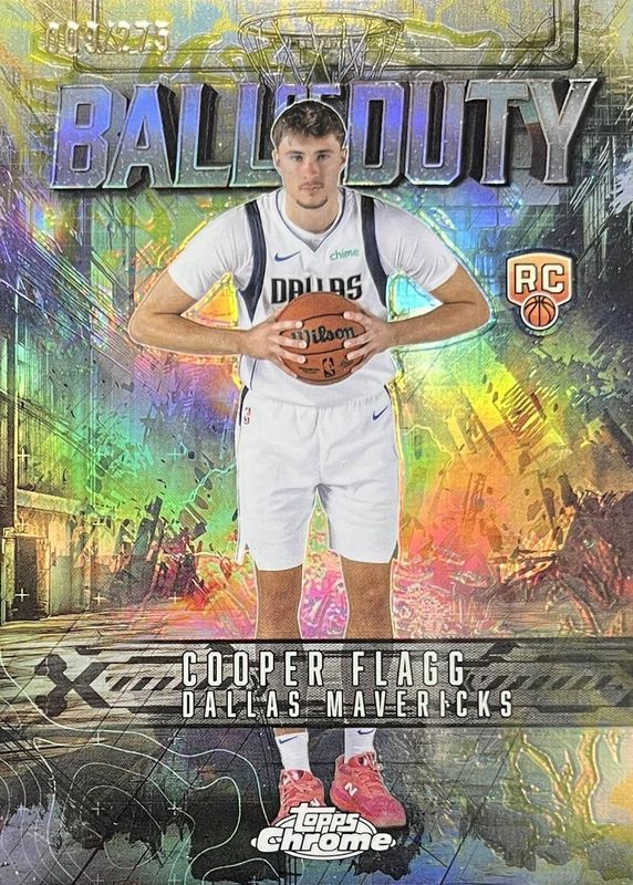 Cooper Flagg 2025 Topps Chrome #BD-21 Ball of Duty - Yellow Refractor ...