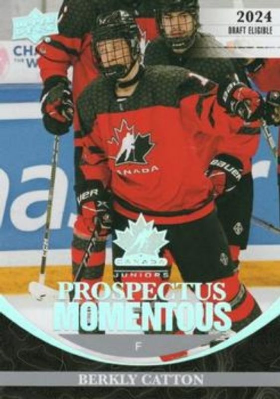 Berkly Catton 2023 Upper Deck Team Canada Juniors #PM-10 Prospectus ...