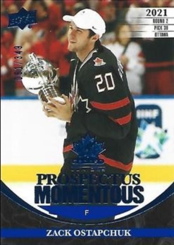 Zack Ostapchuk 2023 Upper Deck Team Canada Juniors #PM-35 Prospectus ...