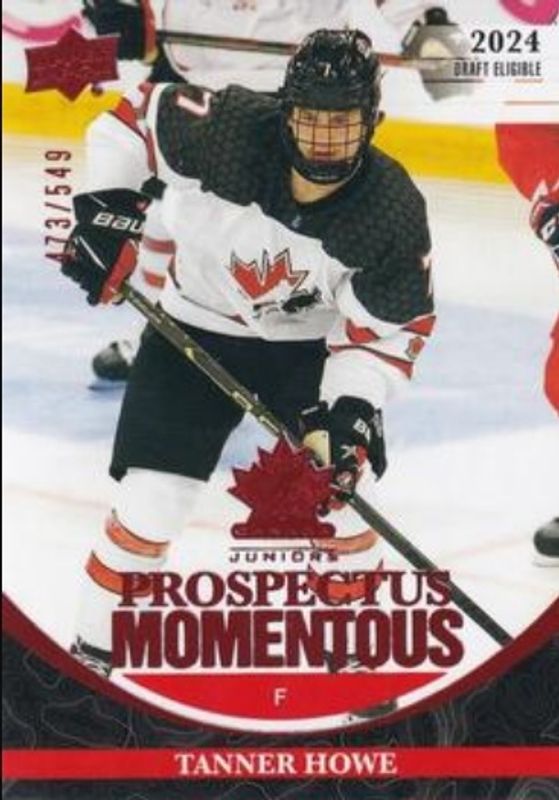 Tanner Howe 2023 Upper Deck Team Canada Juniors #PM-45 Prospectus ...