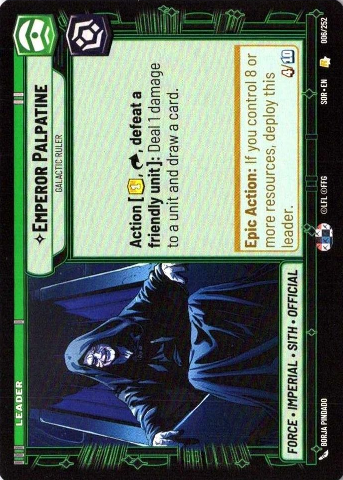 Emperor Palpatine - Galactic Ruler 2024 Spark of Rebellion #6 Base ...