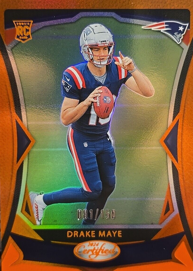 Drake Maye 2024 Certified #103 Mirror Orange /150 Price Guide - Sports ...