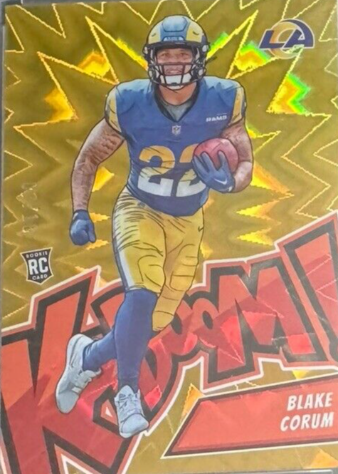 Blake Corum 2024 Absolute #23 Kaboom! (Vertical) - Gold /10 Price Guide ...