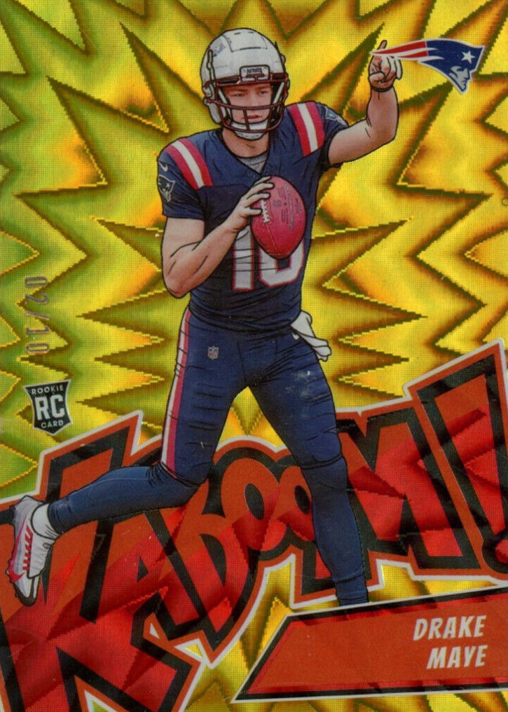 Drake Maye 2024 Absolute #3 Kaboom! (Vertical) - Gold /10 Price Guide ...