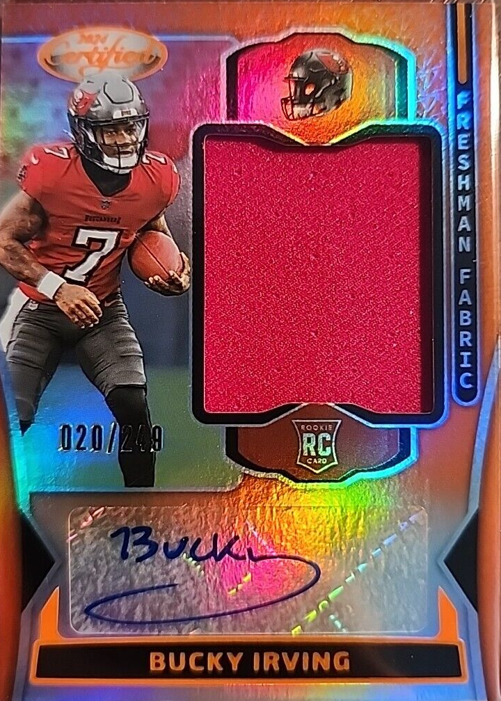 Bucky Irving 2024 Certified #FMS-BIG Freshman Fabric Signatures ...