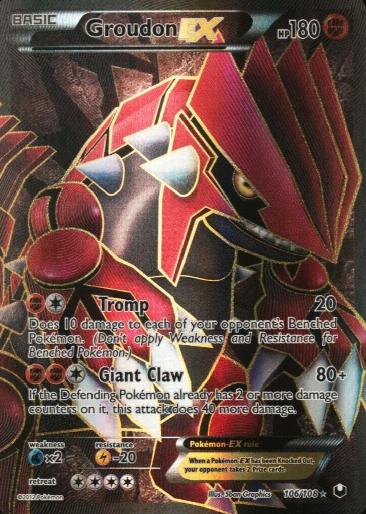 Groudon ex 2012 Black & White: Dark Explorers #106/108 Holo (Full Art ...