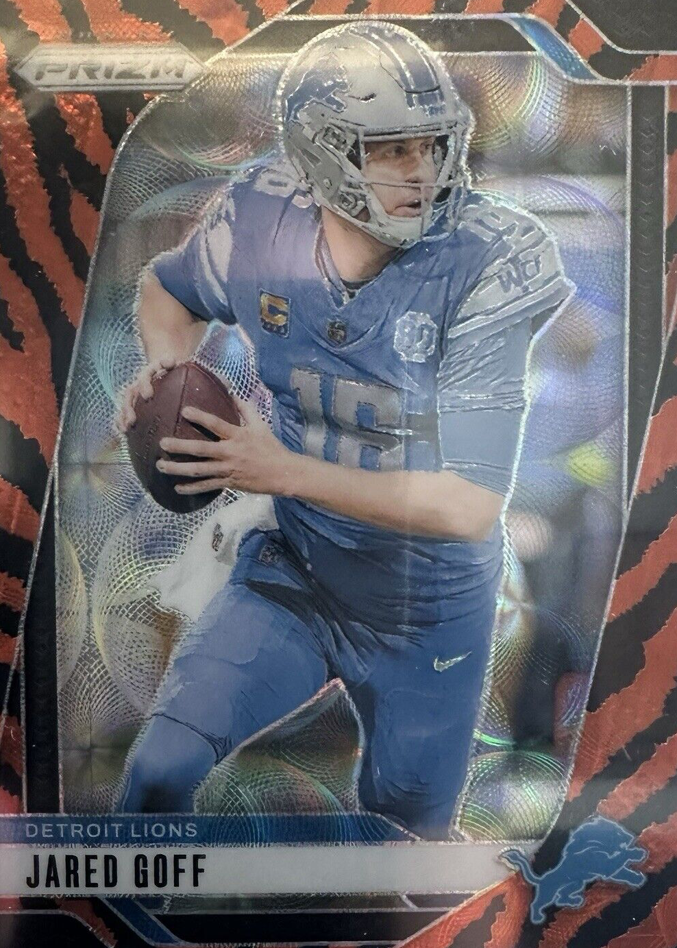 Jared Goff 2024 Prizm #92 Choice Tiger Stripe /(SSP) Price Guide ...