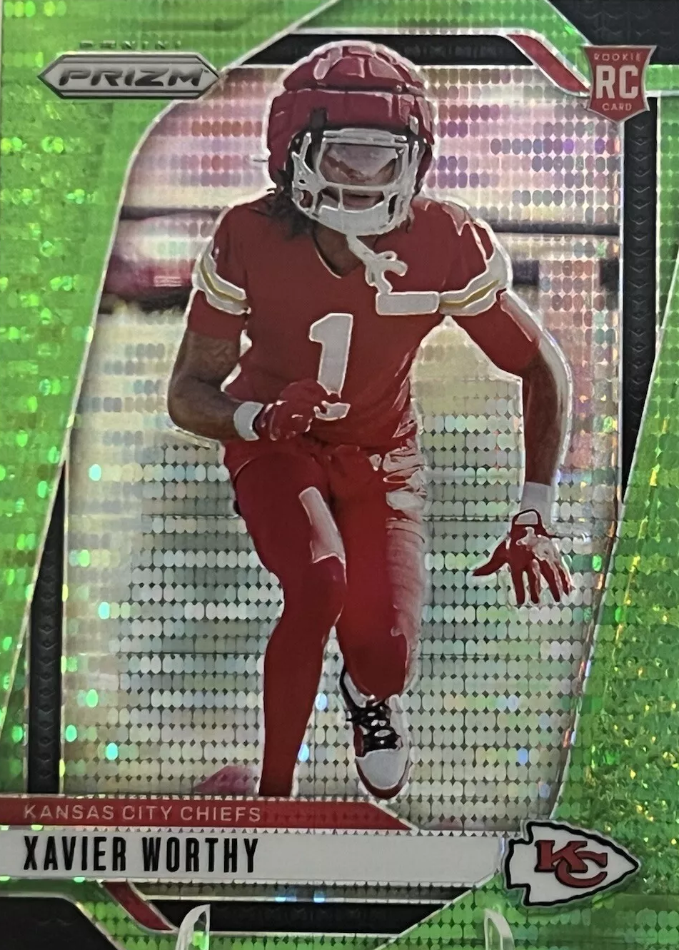 Xavier Worthy 2024 Prizm #399 Neon Green Pulsar Price Guide - Sports ...