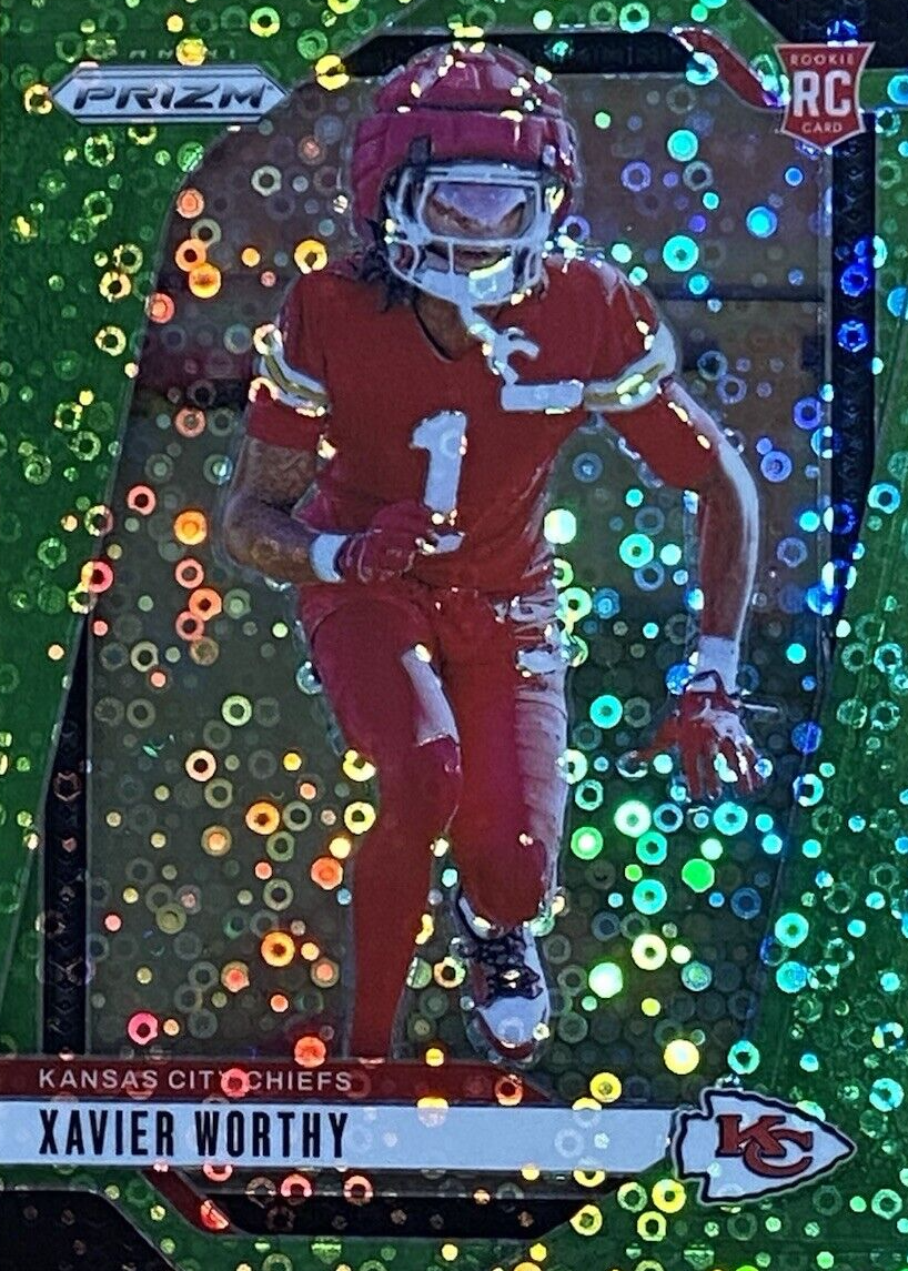Xavier Worthy 2024 Prizm #399 No Huddle Neon Green /10 Price Guide ...