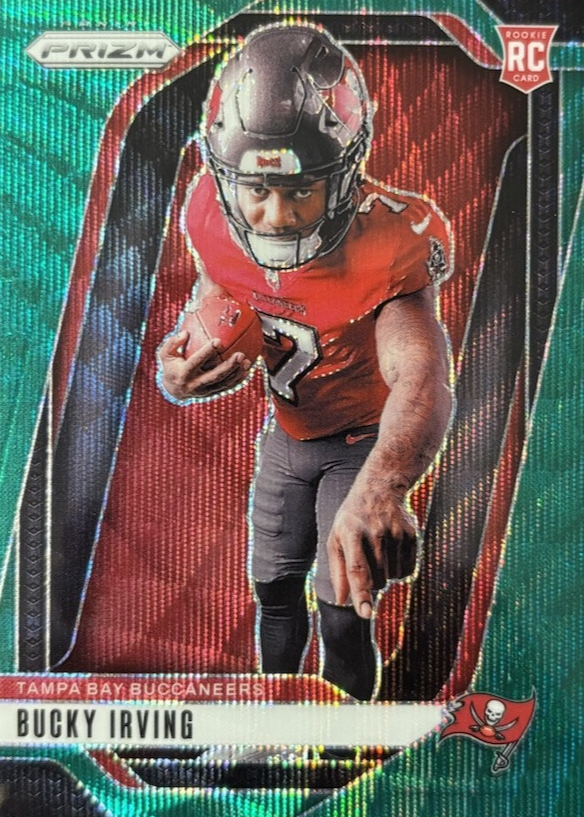 Bucky Irving 2024 Prizm #10 Rookie Variation - Green Wave Price Guide ...