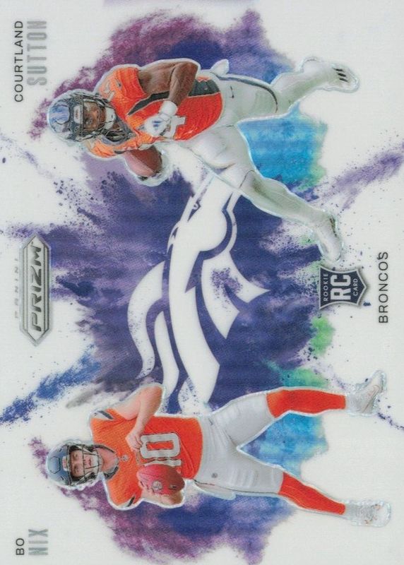 Bo Nix / Courtland Sutton 2024 Prizm #15 Color Blast Duals /(SSP) Price ...