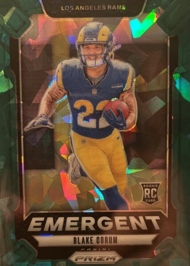 Blake Corum 2024 Prizm #10 Emergent - Green Ice Price Guide - Sports ...