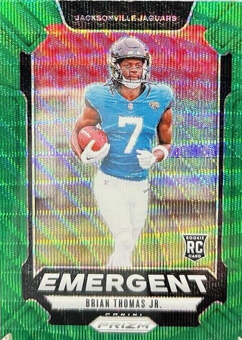 Brian Thomas Jr. 2024 Prizm #12 Emergent - Green Wave Price Guide ...