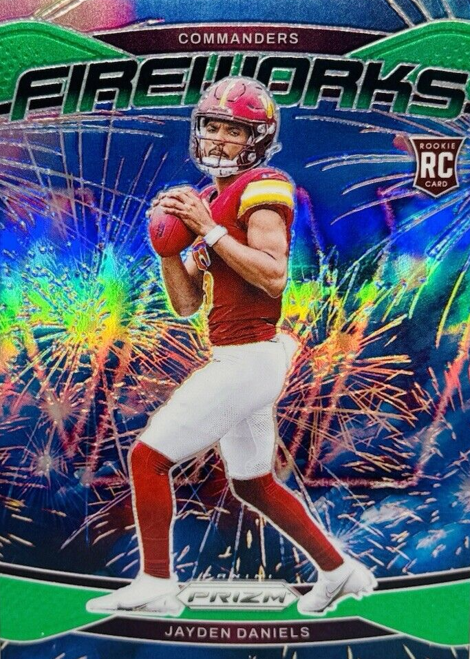 Jayden Daniels 2024 Prizm #24 Fireworks - Green Price Guide - Sports Card Investor