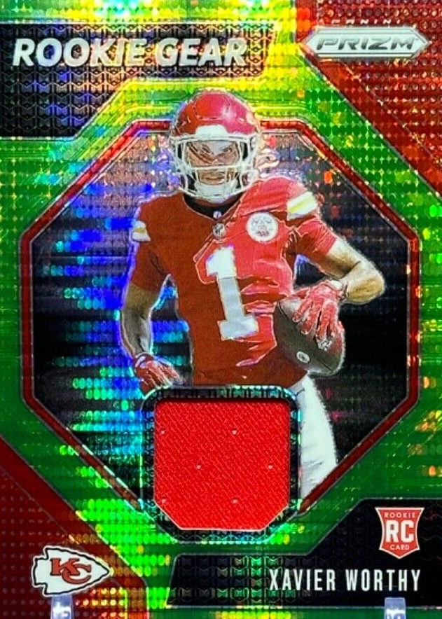 Xavier Worthy 2024 Prizm #RG-XWY Rookie Gear - Neon Green Pulsar Price ...
