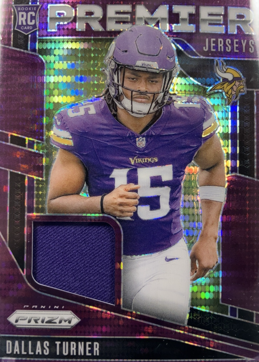 Dallas Turner 2024 Prizm #PJ-DTR Premier Jerseys - Purple Pulsar Price ...
