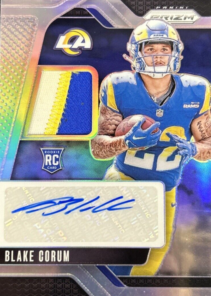 Blake Corum 2024 Prizm #RPA-BCM Rookie Patch Auto - Silver /99 Price ...