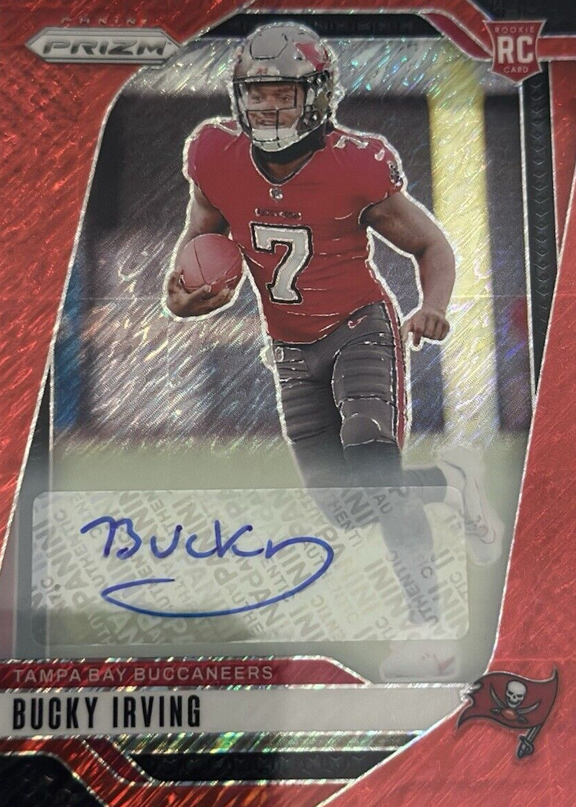Bucky Irving 2024 Prizm #316 Rookie Autographs - Red Shimmer /35 Price ...