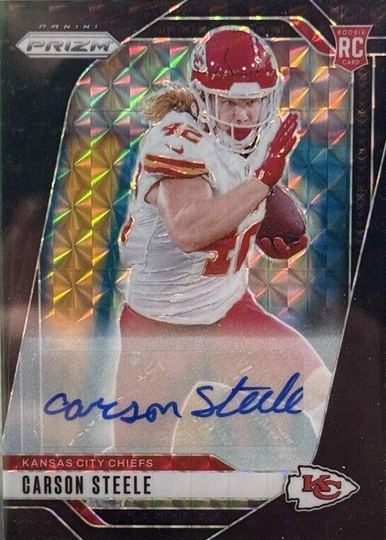 Carson Steele 2024 Prizm #377 Rookie Autographs - Black Finite /1 Price ...