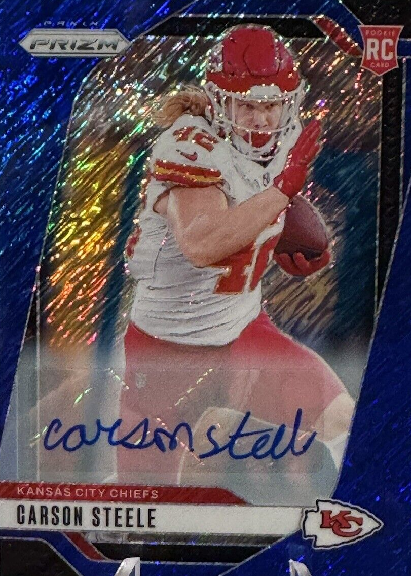 Carson Steele 2024 Prizm #377 Rookie Autographs - Blue Shimmer /25 ...