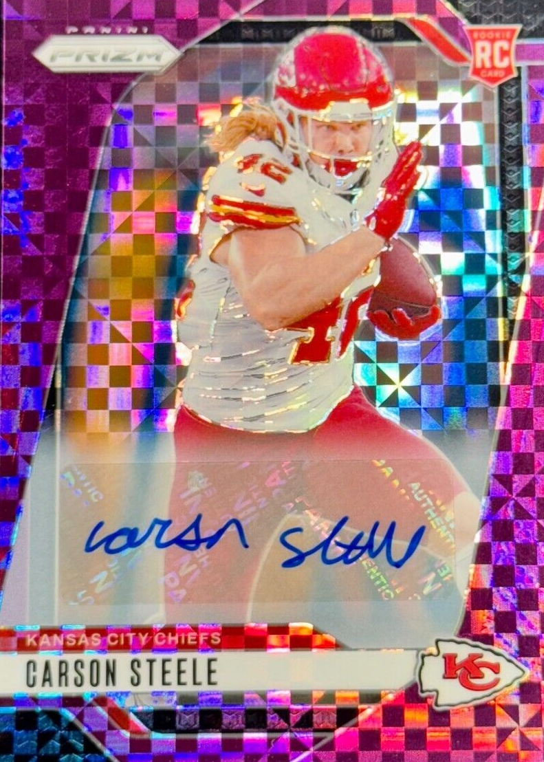 Carson Steele 2024 Prizm #377 Rookie Autographs - Purple Power /49 ...