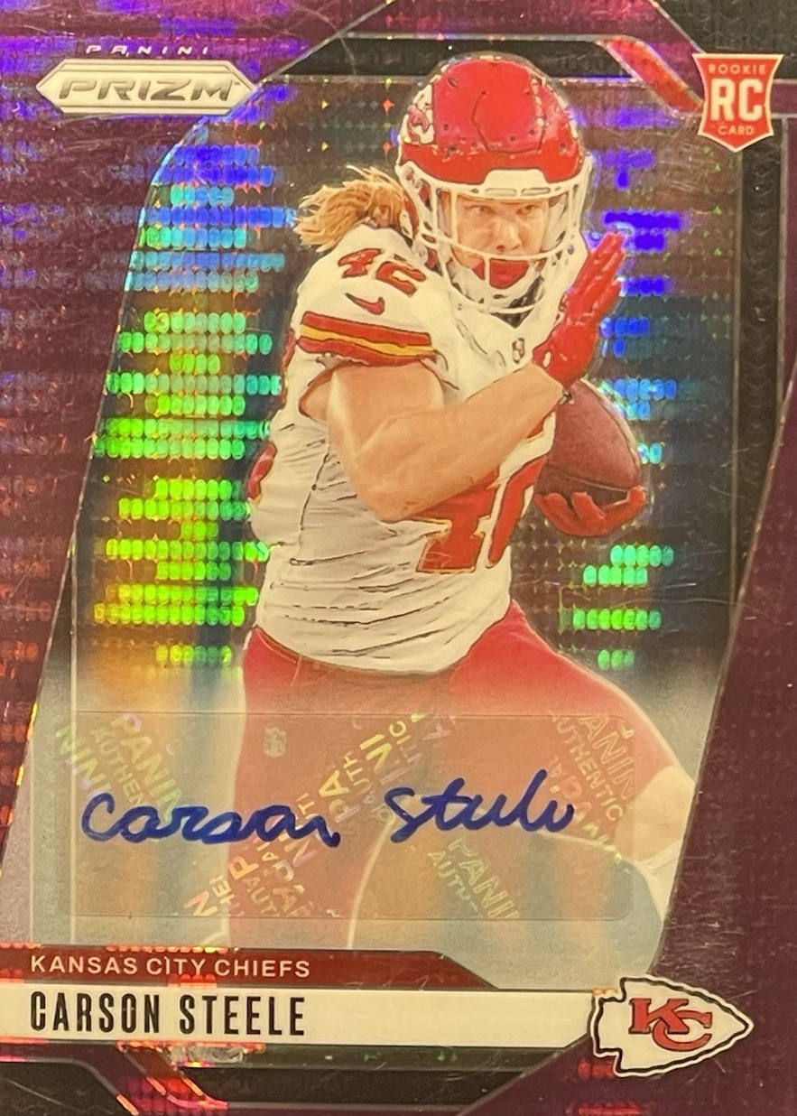 Carson Steele 2024 Prizm #377 Rookie Autographs - Purple Pulsar Price ...
