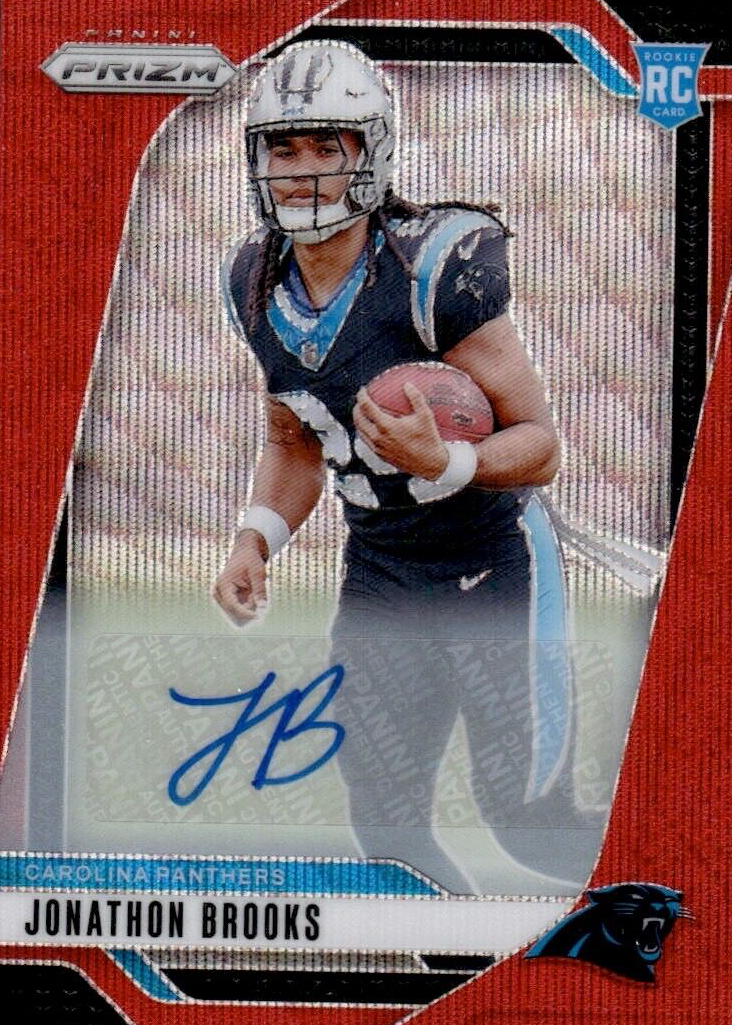 Jonathon Brooks 2024 Prizm #357 Rookie Autographs - Red Wave /149 Price ...