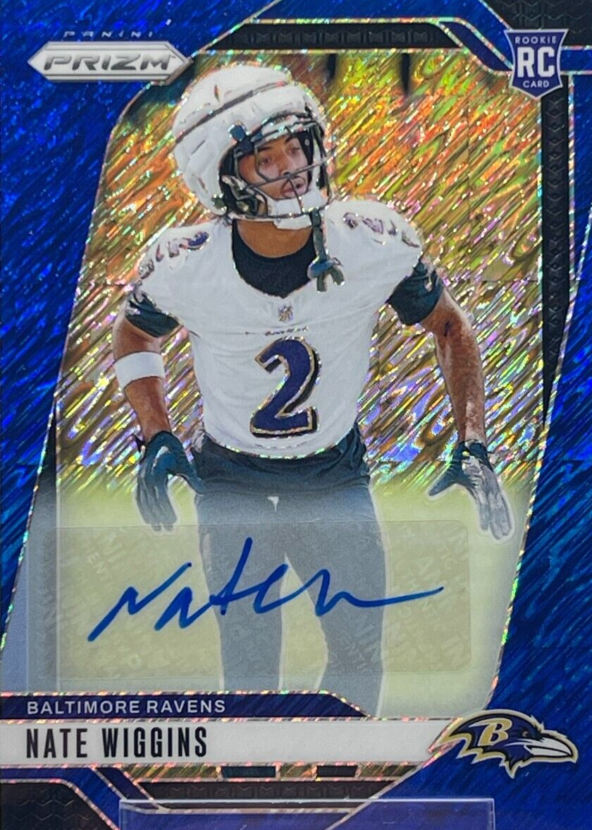 Nate Wiggins 2024 Prizm #380 Rookie Autographs - Blue Shimmer /25 Price ...