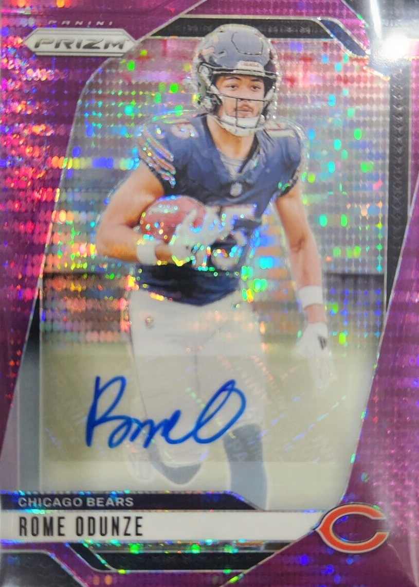 Rome Odunze 2024 Prizm #385 Rookie Autographs - Purple Pulsar Price ...