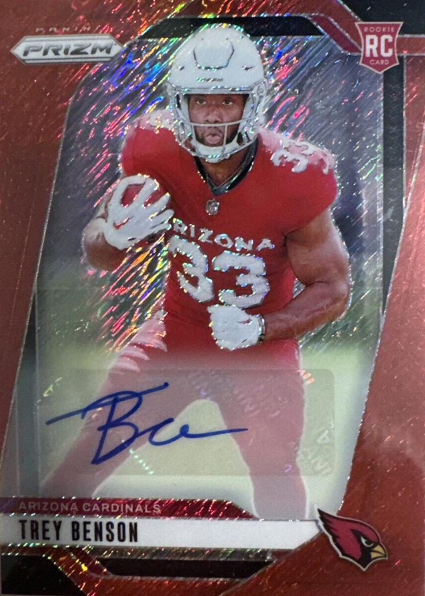 Trey Benson 2024 Prizm #392 Rookie Autographs - Red Shimmer /35 Price ...