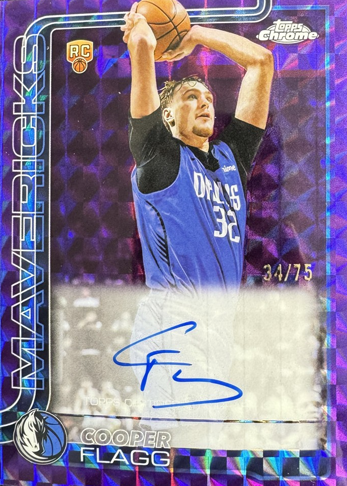 Cooper Flagg 2025 Topps Chrome #TCAR-CF Chrome Rookie Autographs ...