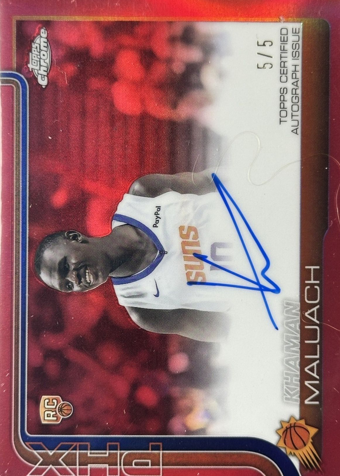 Khaman Maluach 2025 Topps Chrome #TCAR-KM Chrome Rookie Autographs ...