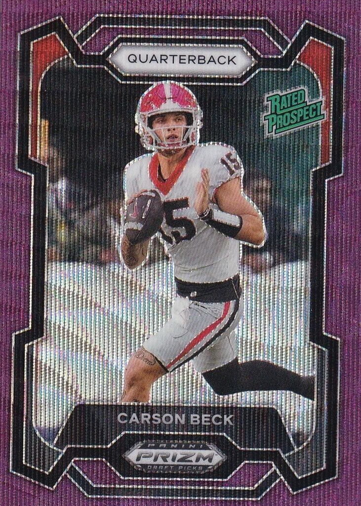 Carson Beck 2024 Prizm Draft Picks #130 Purple Wave Price Guide - Sports Card Investor